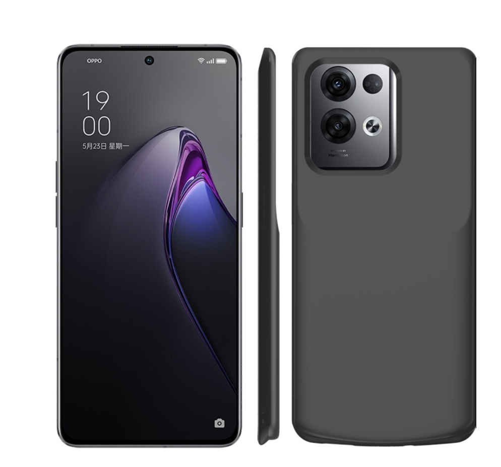 Чехол-бампер MyPads для OPPO Reno9 Pro + Plus со встроенной усиленной мощной батареей-аккумулятором большой повышенной расширенной ёмкости 6800mAh .