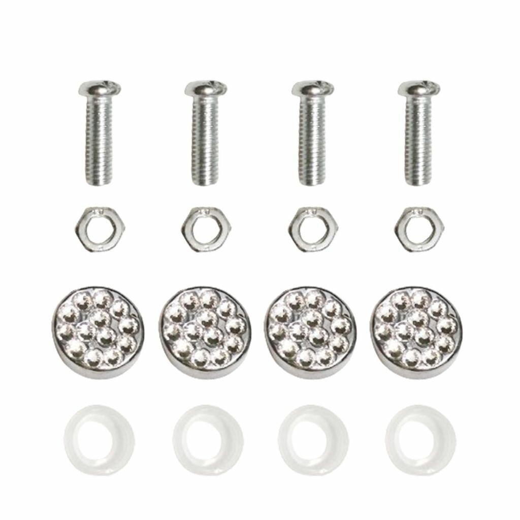 Крепежные детали для автомобильных номерных знаков с бриллиантовыми вставками, гайки и винты держателя номерного знака, аксессуары-белый