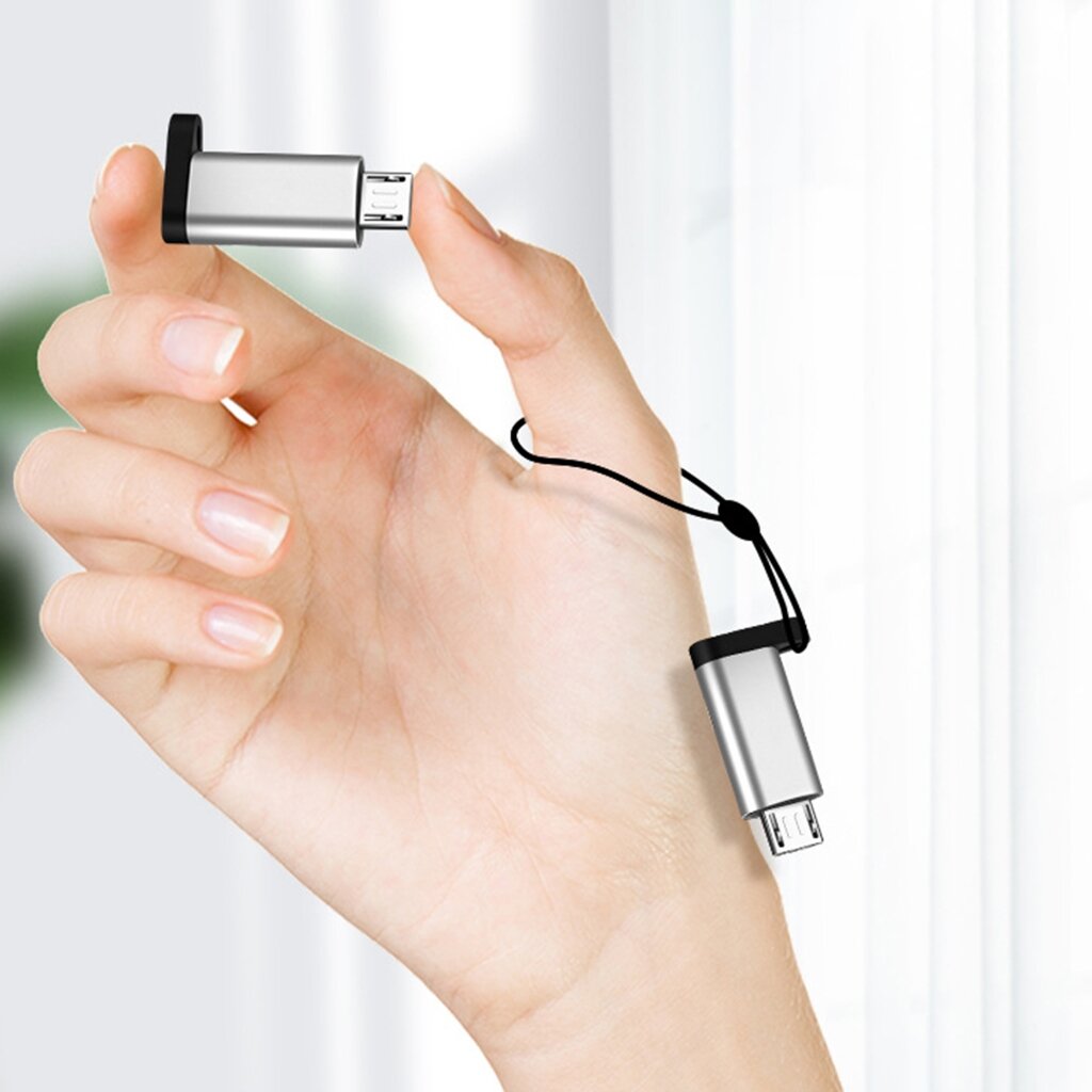 Адаптер USB-C — micro-USB, Серебро — фото 1