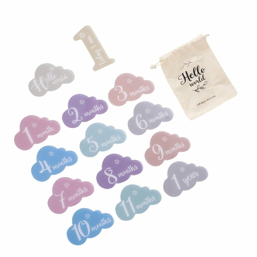 Карточки для фотосъемки новорожденных, - облака