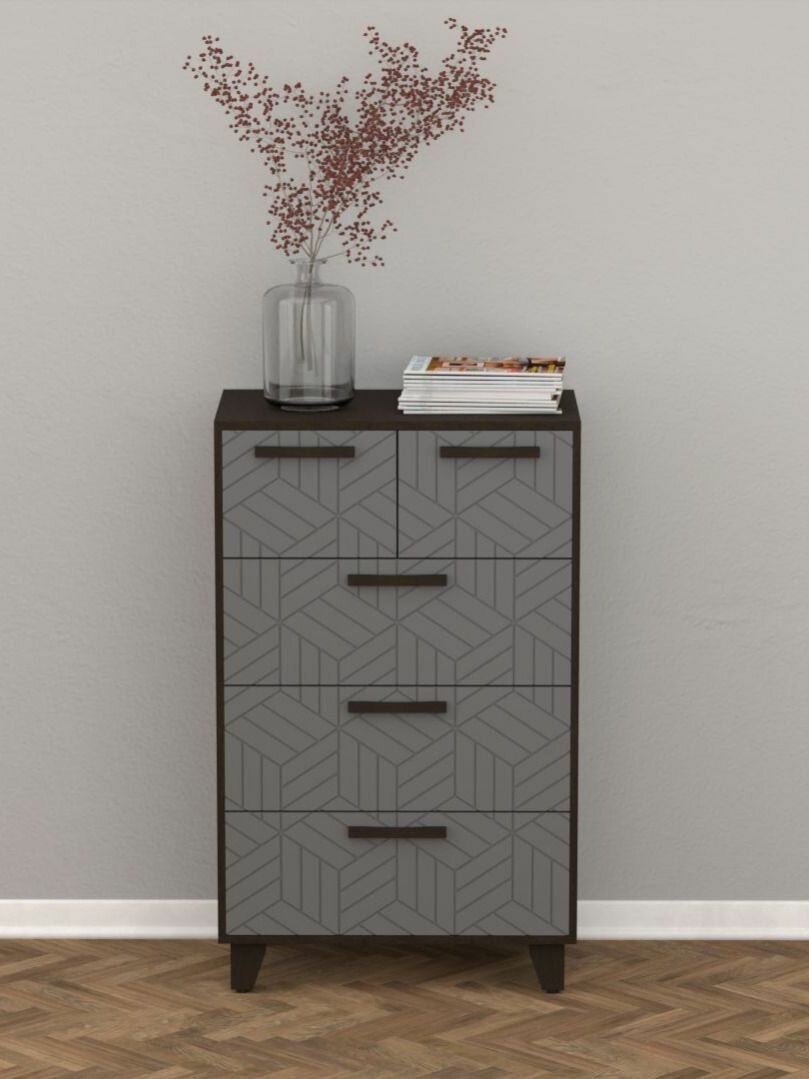 Комод с ящиками Амстердам Венге / Серый графит (12 Стульев)