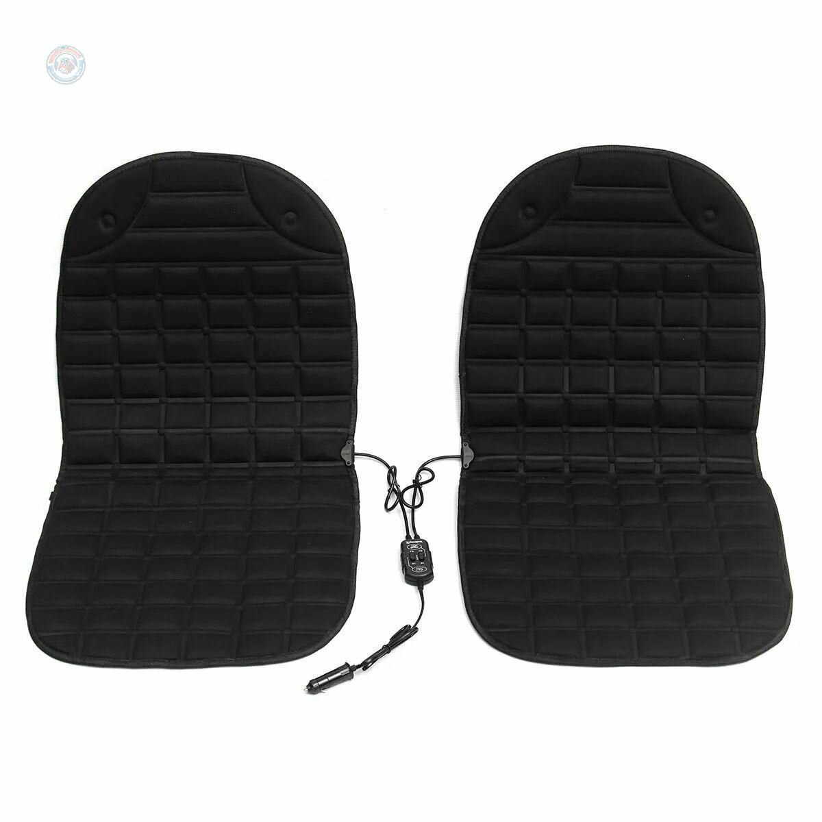 Автомобильная накидка с подогревом на 2 сиденья комфортный обогрев зимой, быстрый нагрев до 65 C, прочный материал, удобные крепления