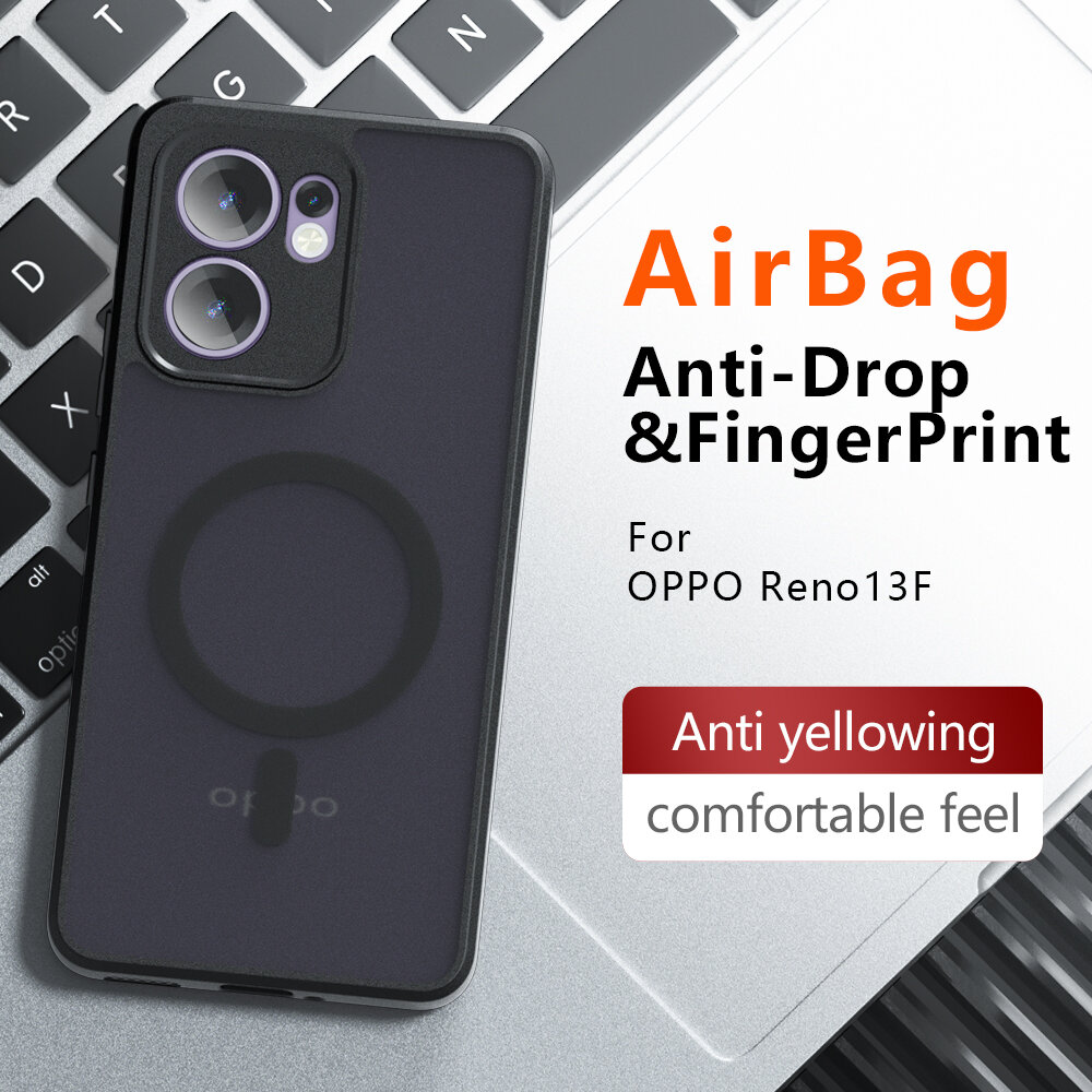 Подходит для OPPO Reno 13 F / Оппо Рено 13F Чехол для смартфона, подставка, полупрозрачный,360° Полная защита, накладка, поликарбонат (PC), MagSafe, защита камеры, ударопрочный, усиленные углы, OPPO,