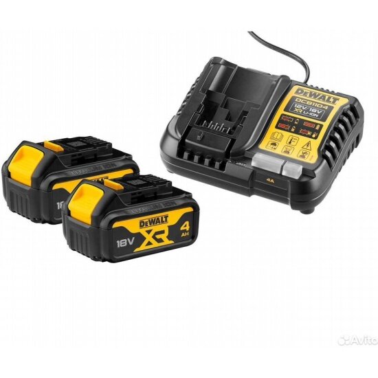 Набор Dewalt DCB1104M2: ЗУ DCB1104 + 2 АКБ DCB182 (18 В, 4 Ач)