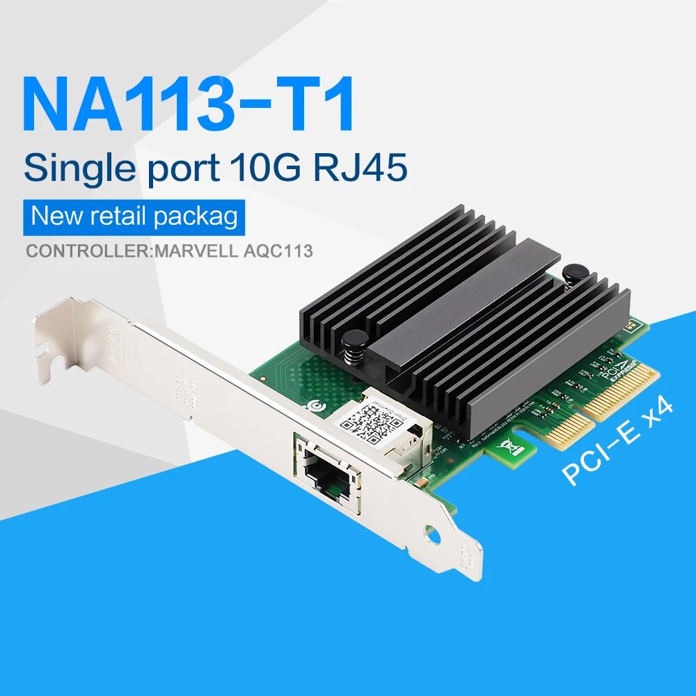 Сетевая карта 10 Гбит/с PCIE к RJ45 Marvell AQC113 Gigabit Ethernet PCI Express LAN-адаптер 10000 Мбит/с для настольного ПК Win10/11