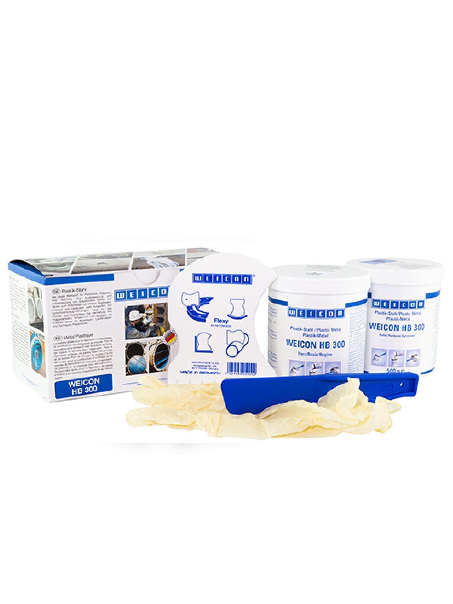 Эпоксидная смола сталенаполненная, WEICON HB 300, шпатлевка, 1 кг