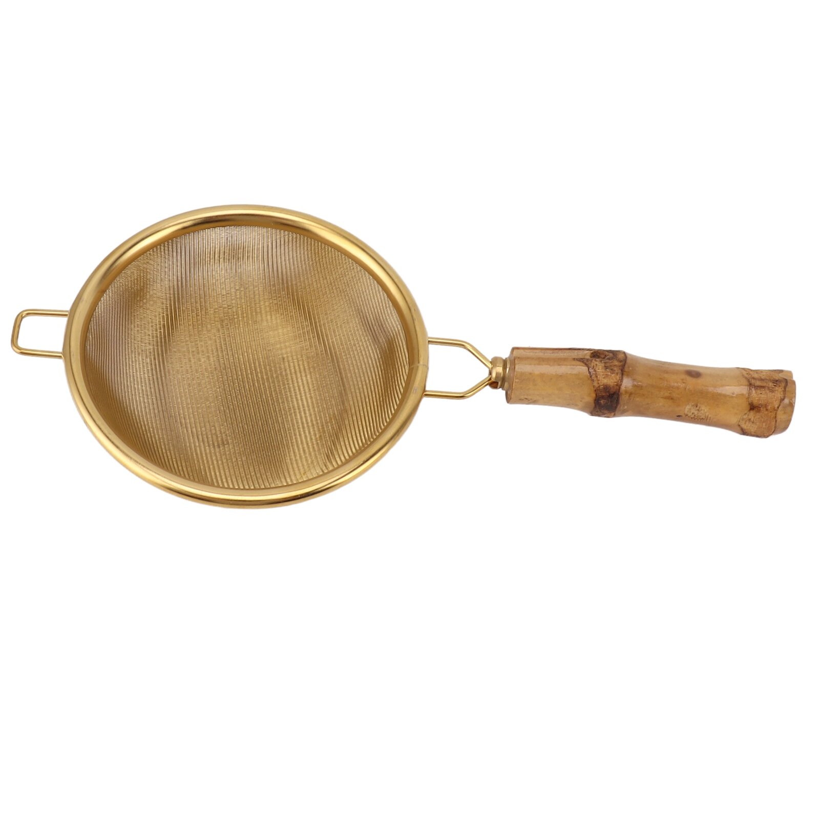 Ситечко для чая с ручкой, легко чистится, большая емкость, фильтр для чая кунг-фу из нержавеющей стали, чайные аксессуары, золотой бамбук