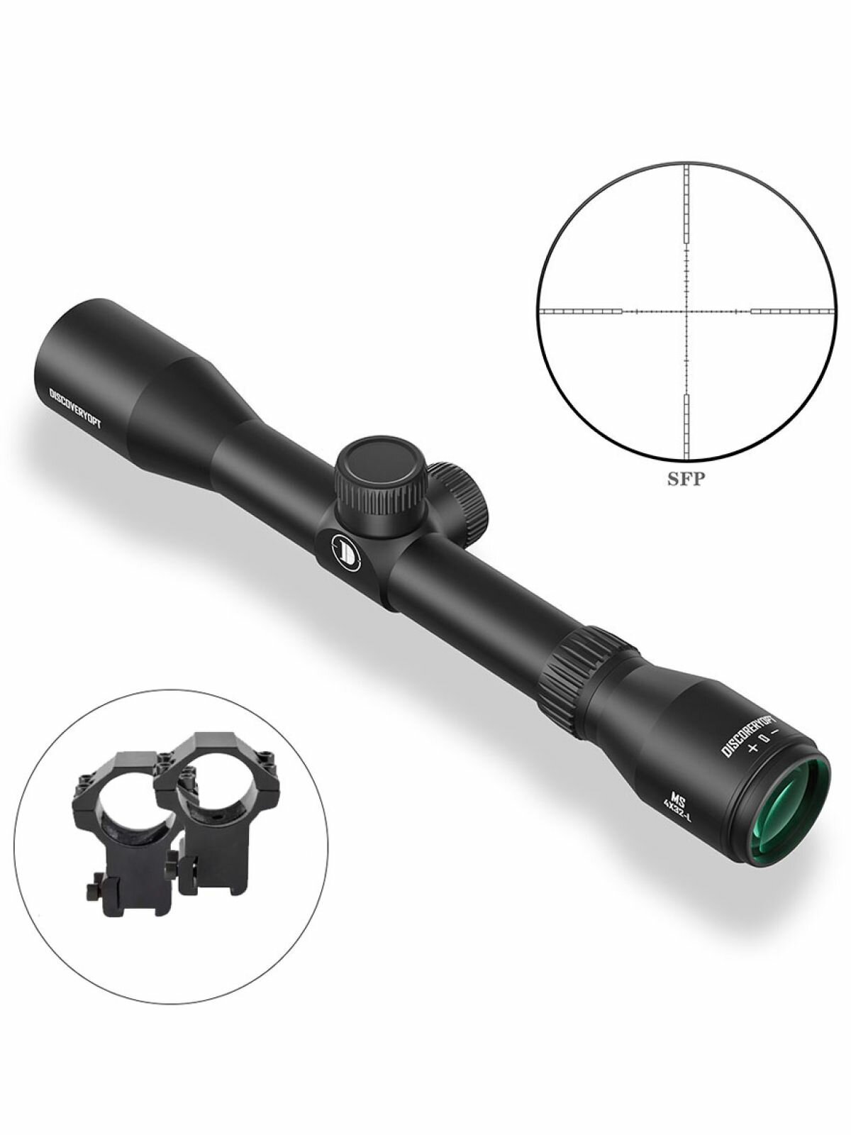 Оптический прицел Discovery MS 4х32 Long, 25,4 мм, без подсветки, на "л/хвост"