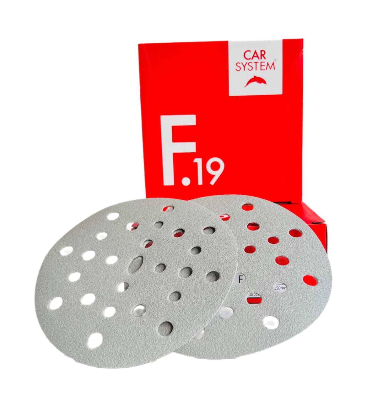 Круг шлифовальный F19 Carsystem, D-150 мм, P 120 на липучке, 25 отверстий, на полимерной пленке (уп. 50 шт.)