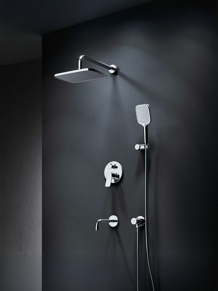Душевая система с тропическим душем AM.PM X-Joy, встроенный смеситель с термостатом, с изливом, хром