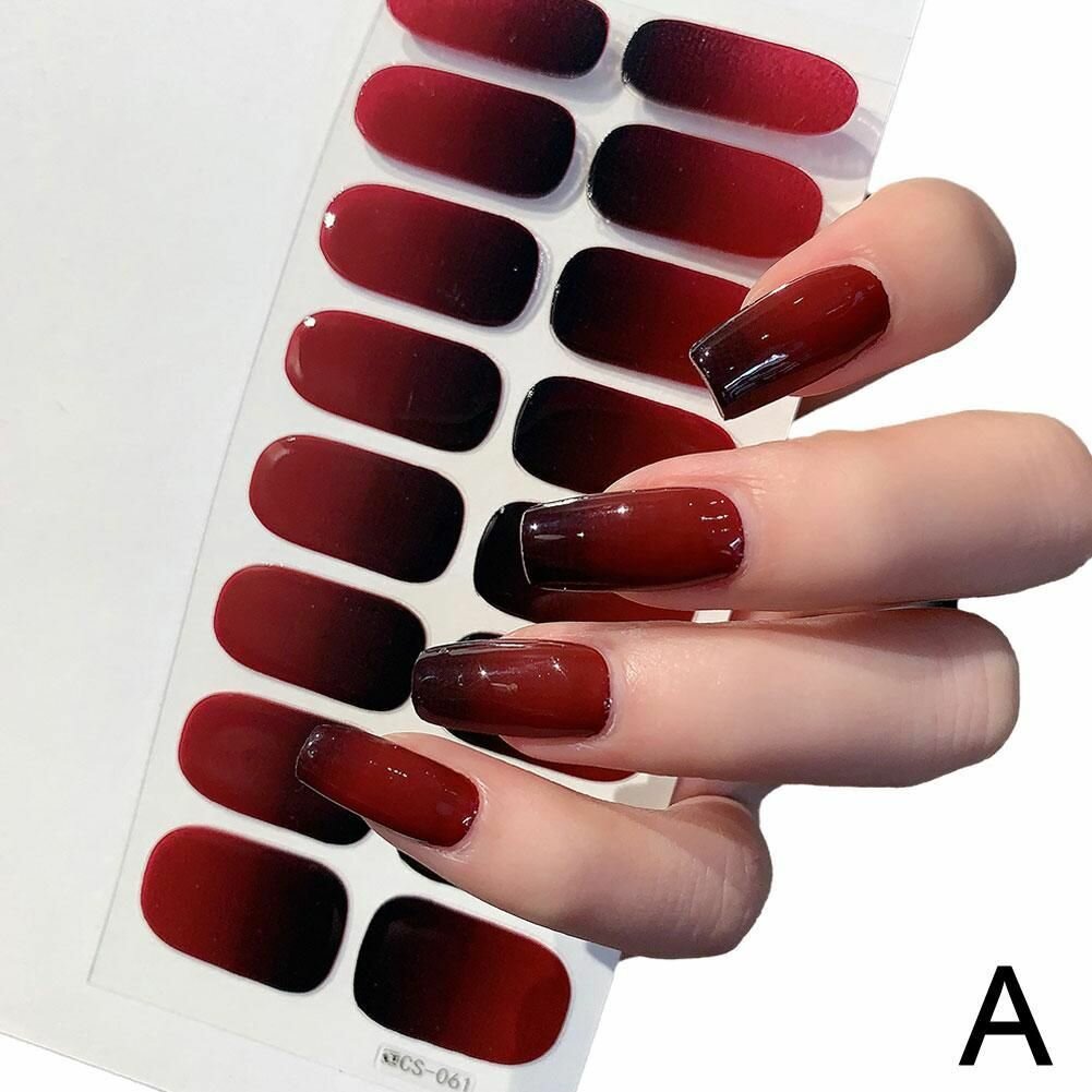 Набор накладных лаковых полосок, слайдеры для дизайна ногтей, наклейки на ногти 16 шт.