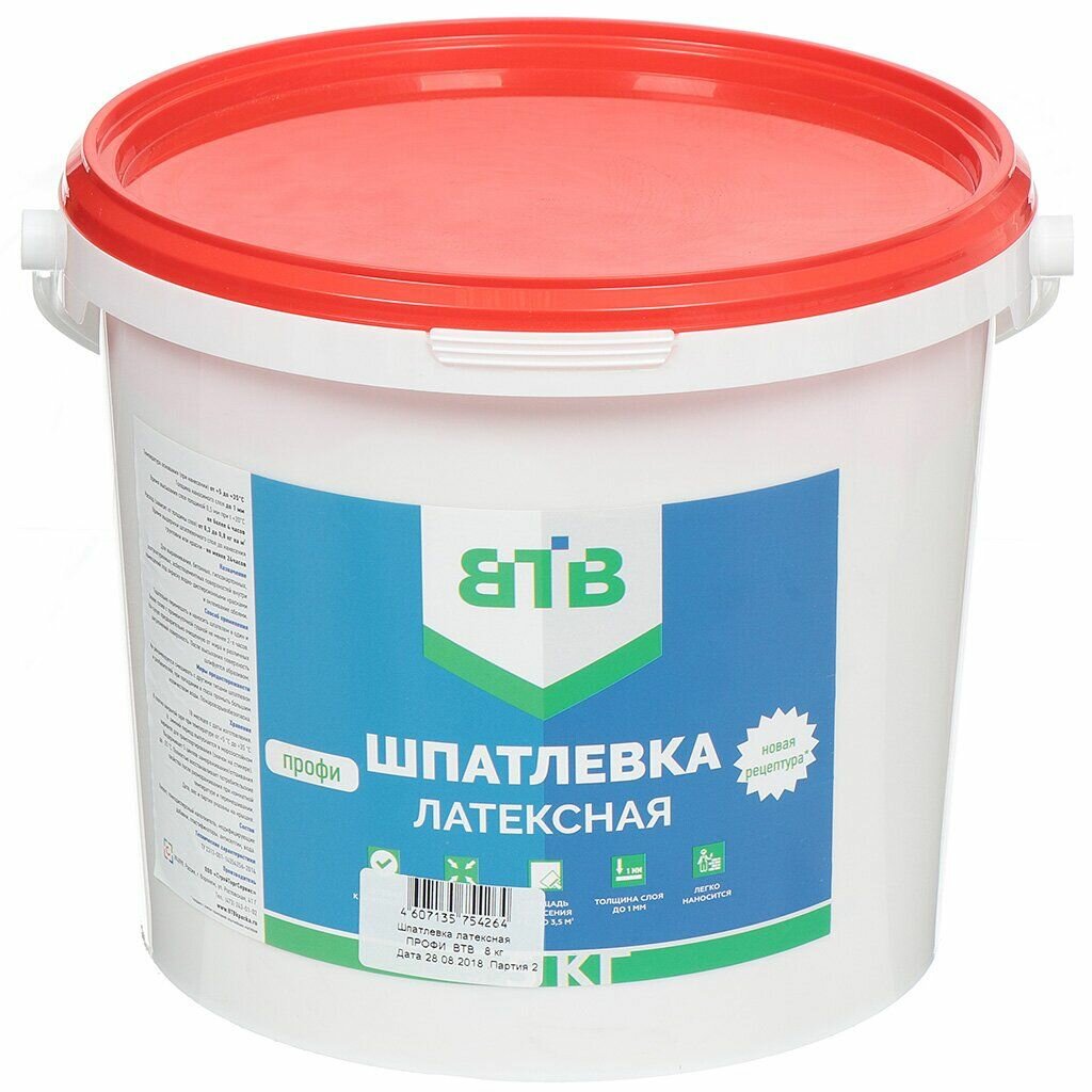 Шпатлевка ВТВ Профи, латексная, для внутренних работ, 8 кг