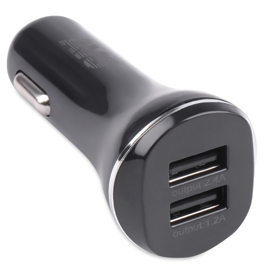 Usb автомобильное зарядное устройство avs 2 порта uc-322 (2,4а, белый)