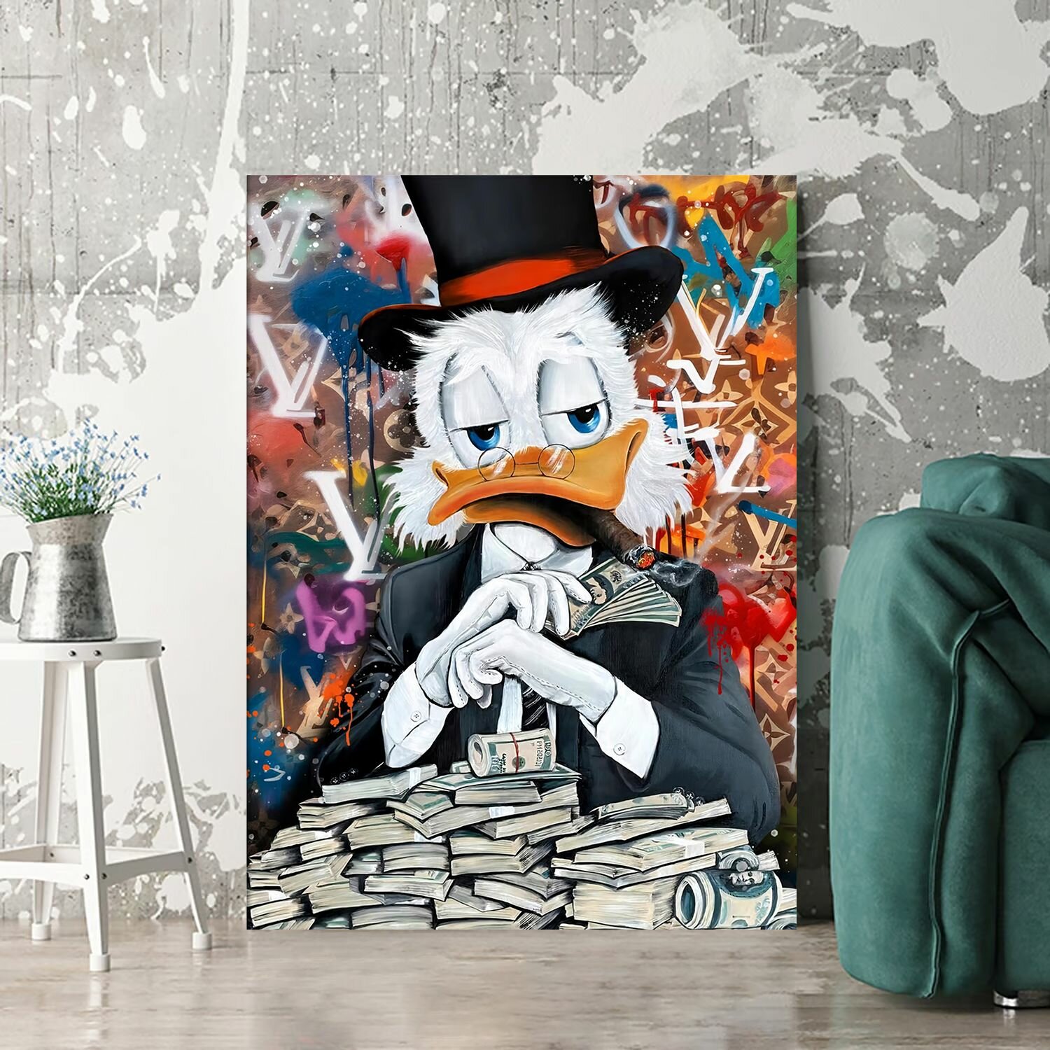 Картина на стену для интерьера - "Скрудж Макдак, мультперсонажи", 30х40 см.