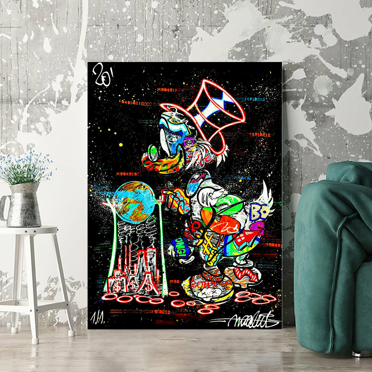 Картина на холсте - "Граффити, поп арт, Бэнкси", 40х60 см.