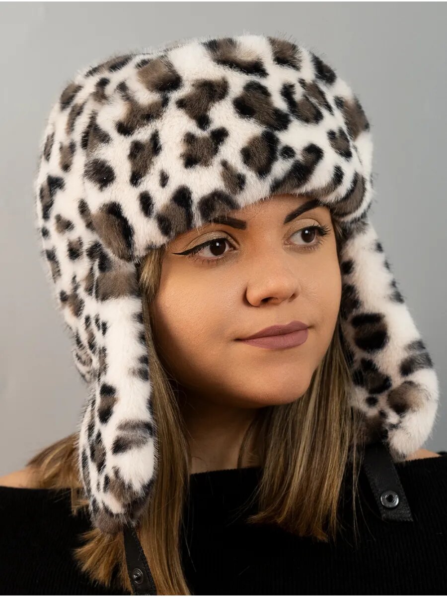 Шапка-ушанка Головные уборы из искусственного меха 2025г. для женщин