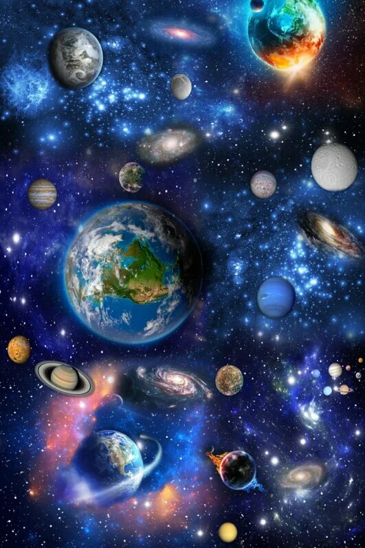 Виниловые обои Welllyu "Космическое небо" 80980