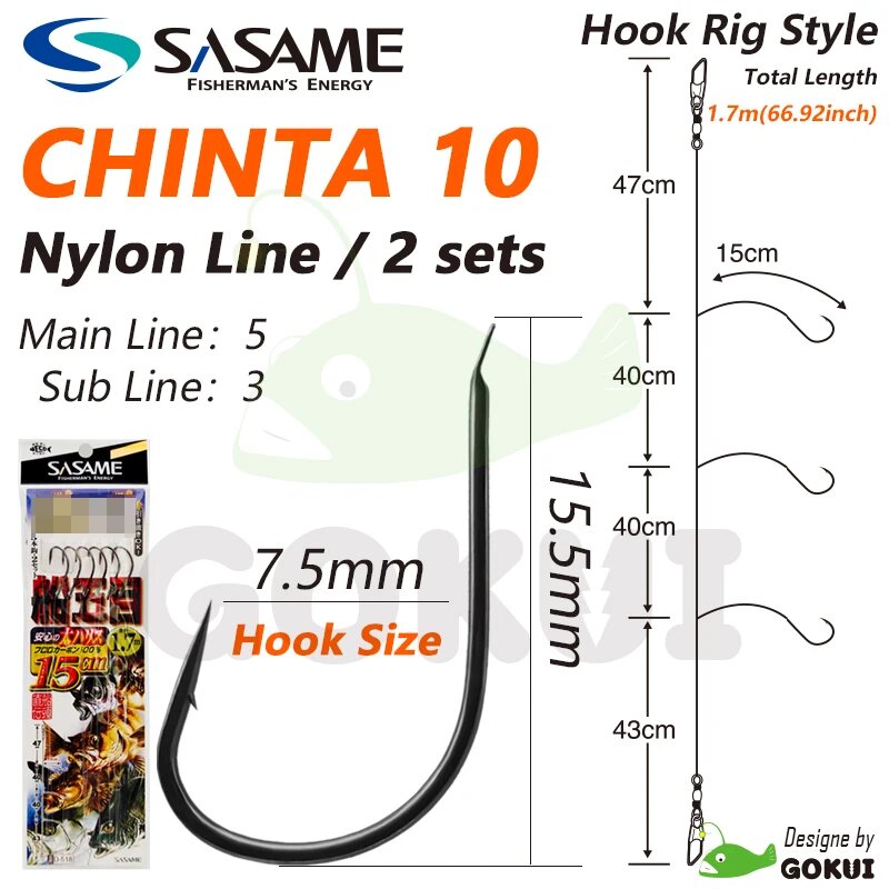 SASAME рыболовные крючки из высокоуглеродистой стали Nylon Line 10