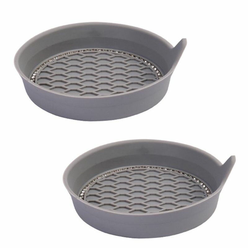 2 автомобильных подставки для воды, инкрустированных бриллиантами, с прорезями боковых чашек-серые