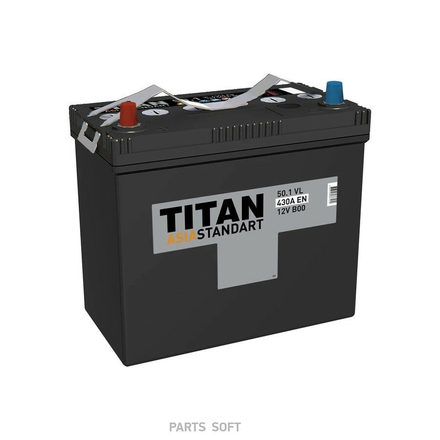 Аккумулятор TITAN ASIA STANDART 12V 50Ah 430A (L+) 236х128х221 13.8кг от официального дистрибьютора, TITAN, артикул 4607008887570