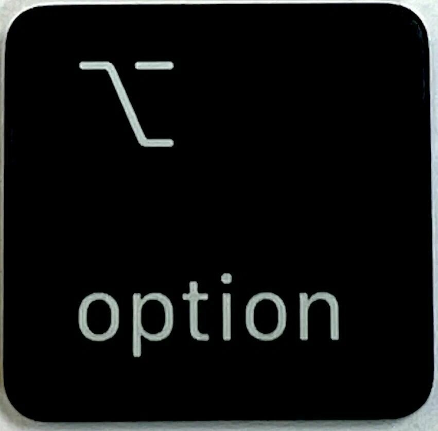 Клавиша правый "Option" для MacBook Air 13, 15 / MacBook Pro 13, 14, 16, M1 M2 M3 M4 M5 2020-2026, Европейская раскладка UK, Цвет: Черный