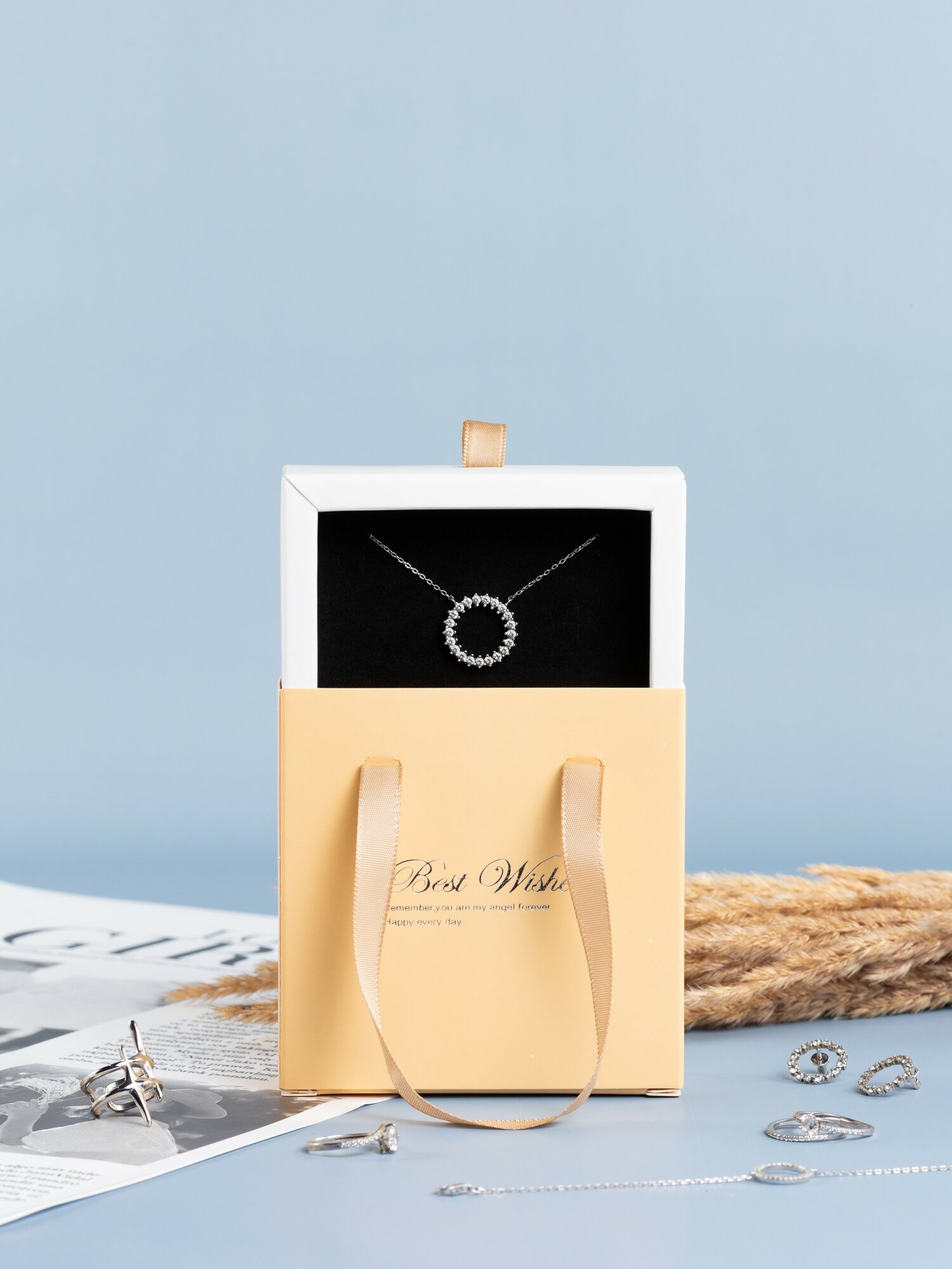 Коробка подарочная персиковый для колец, украшений, бижутерии, цвет персиковый, COLOR Si