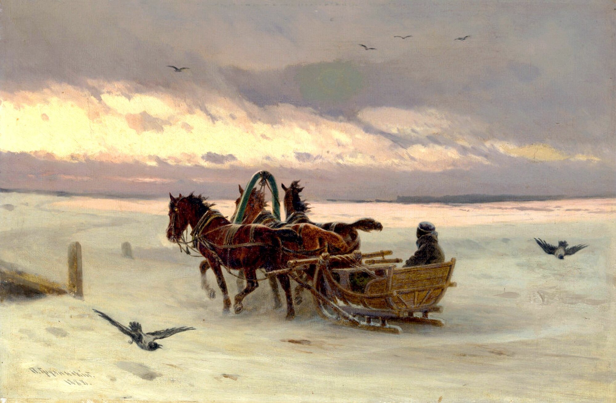 Картина Грузинского Петра В пути 80х52 см