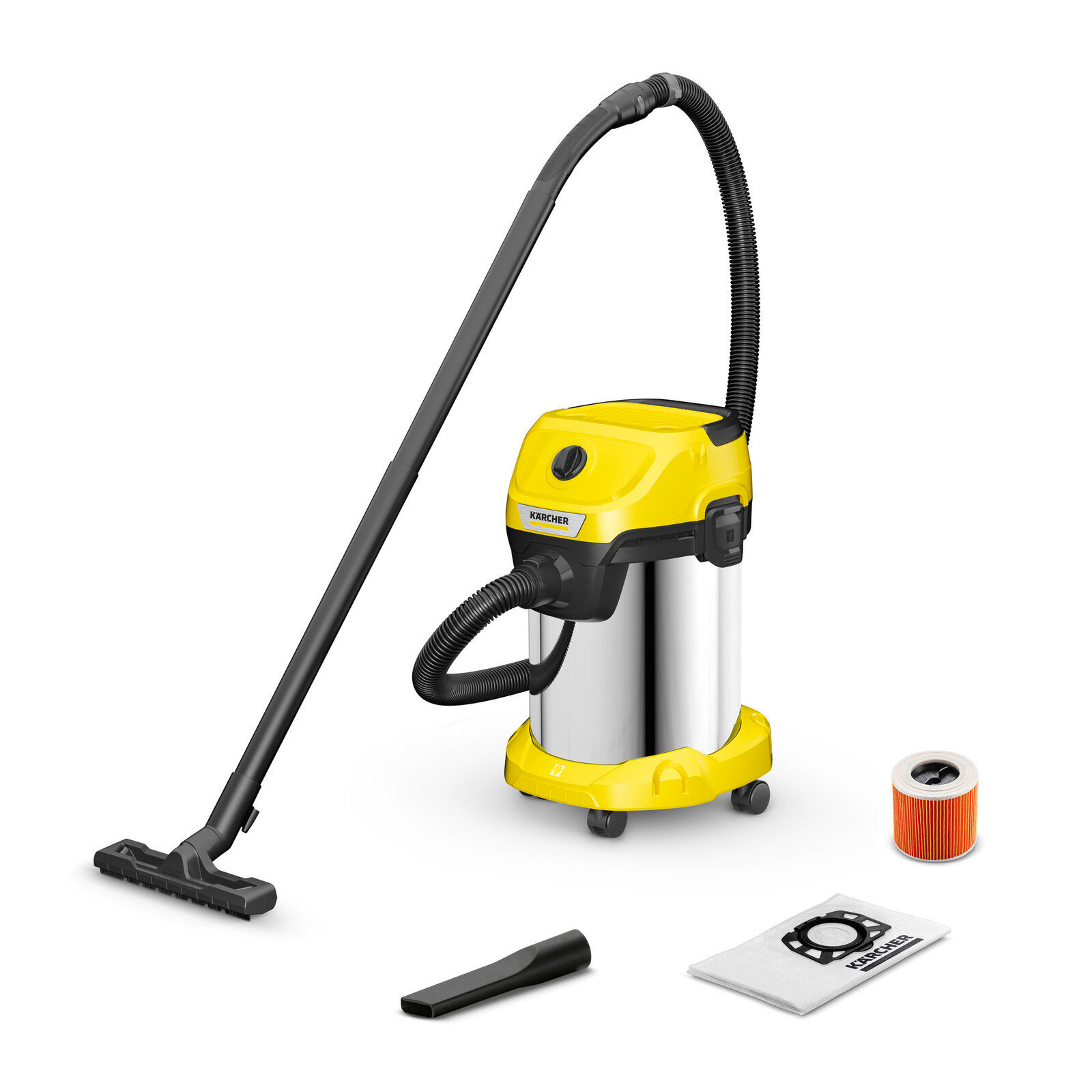 Хозяйственный пылесос Karcher WD 3 S V-19/4/20 (1.628-141.0) для сбора сухого и влажного мусора
