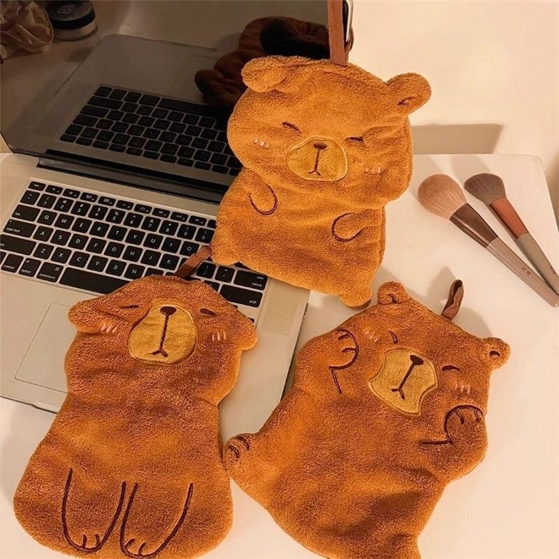 3 шт. Милое кухонное полотенце-капибара для быстрой сушки / Впитывающий носовой платок для ванной 24*17см