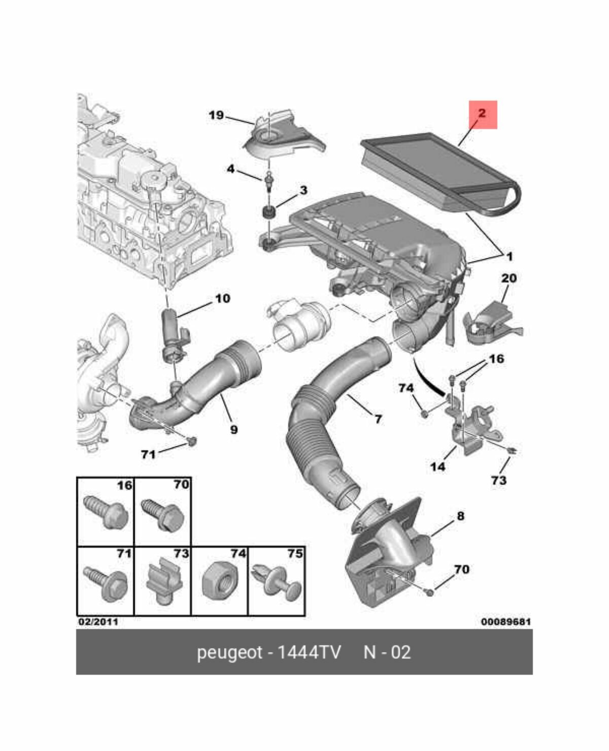 Фильтр Возд. citroen/Peugeot Berlingo/Partner 1.6Hdi 2008 =>(Citroen/Peugeot 1444Tv)