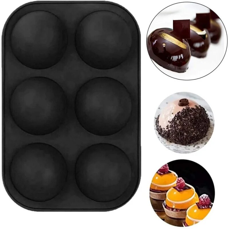 Силиконовая полусферическая форма для выпечки Черный, Black