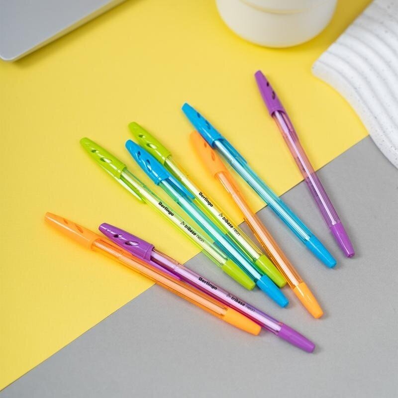 Набор шариковых ручек Berlingo, эргономичные, 8шт, цвет чернил синий