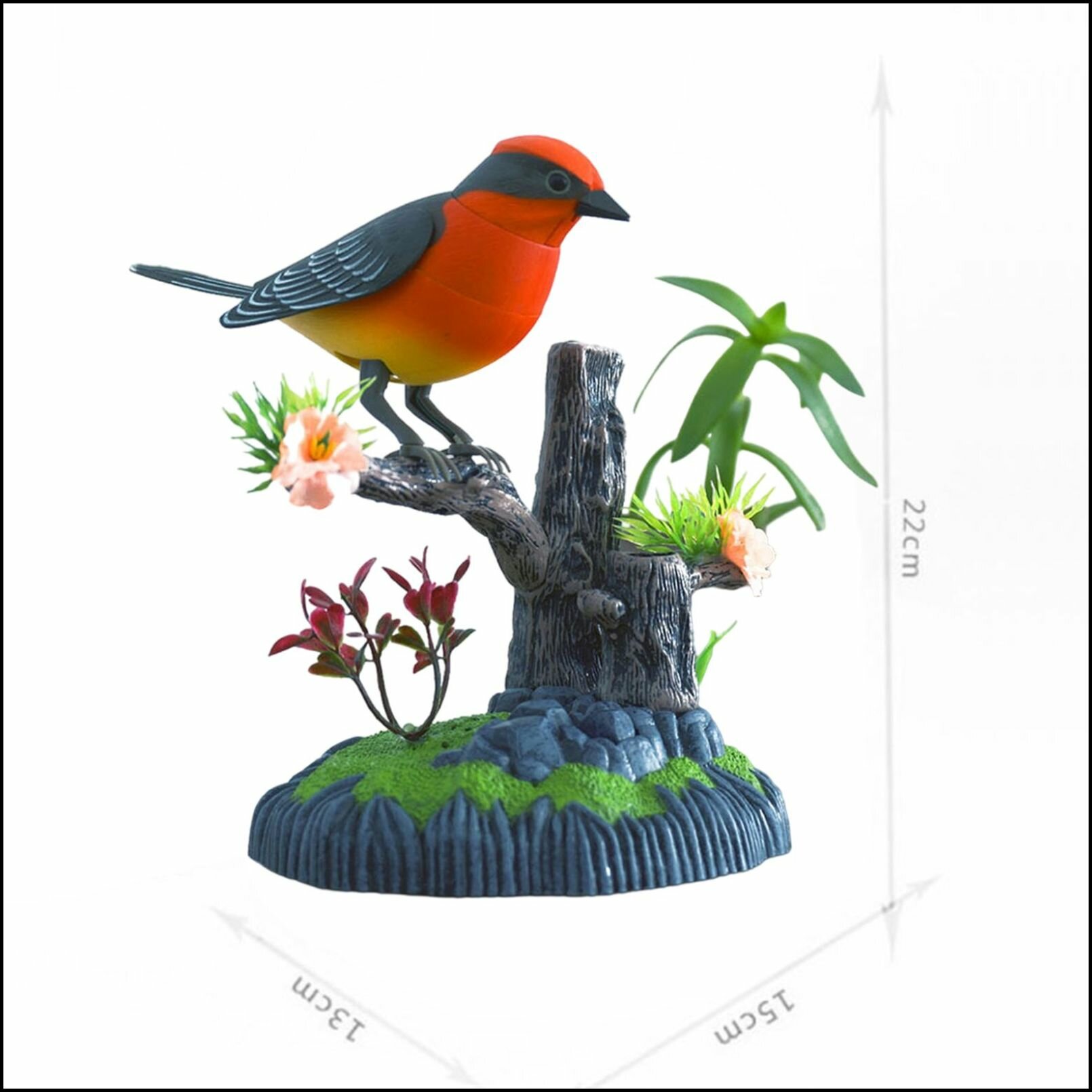 Поющая чирикающая Звуки и движения Птица, активируемая звуком