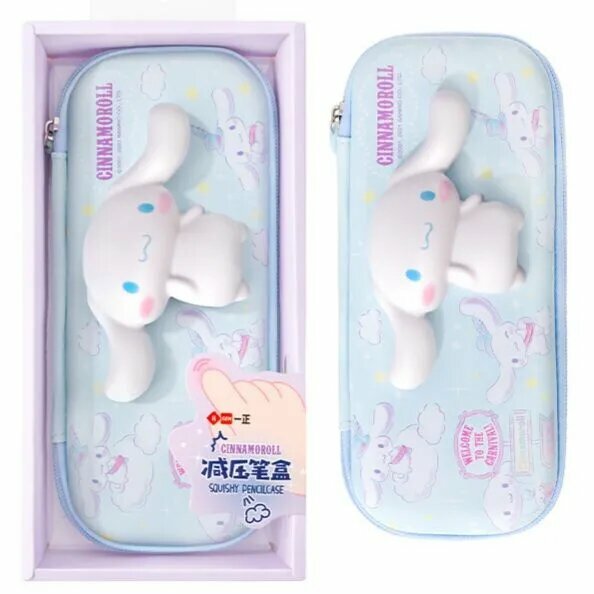 Детский пенал школьный с 3D сквиш антистресс для девочки Cinnamoroll