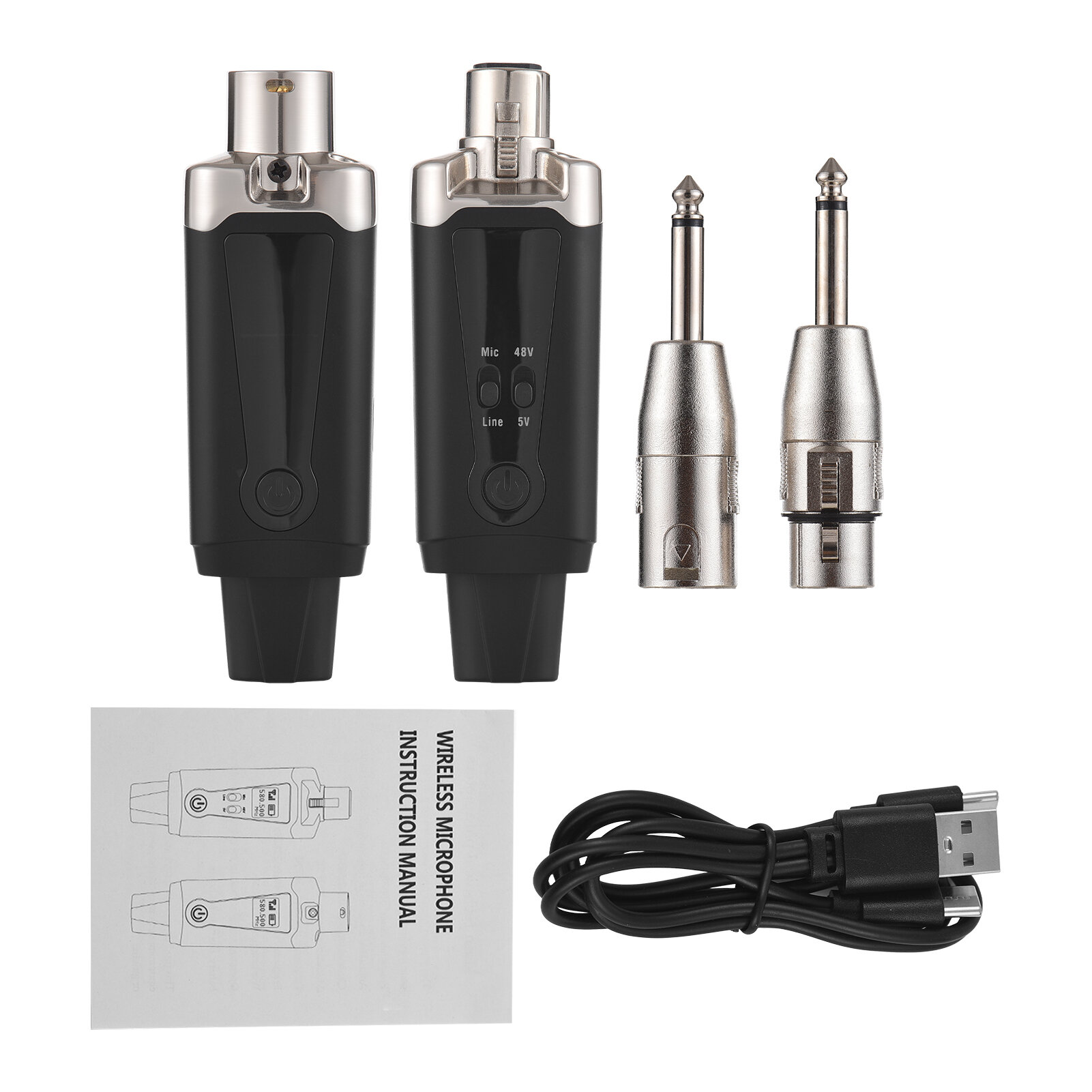 Беспроводной микрофонный передатчик и приемник XLR UHF для аудиомикшера, электрогитары, бас-гитары, с регулируемыми режимами, 16 каналов, динамический режим работы, передатчики и приемники.