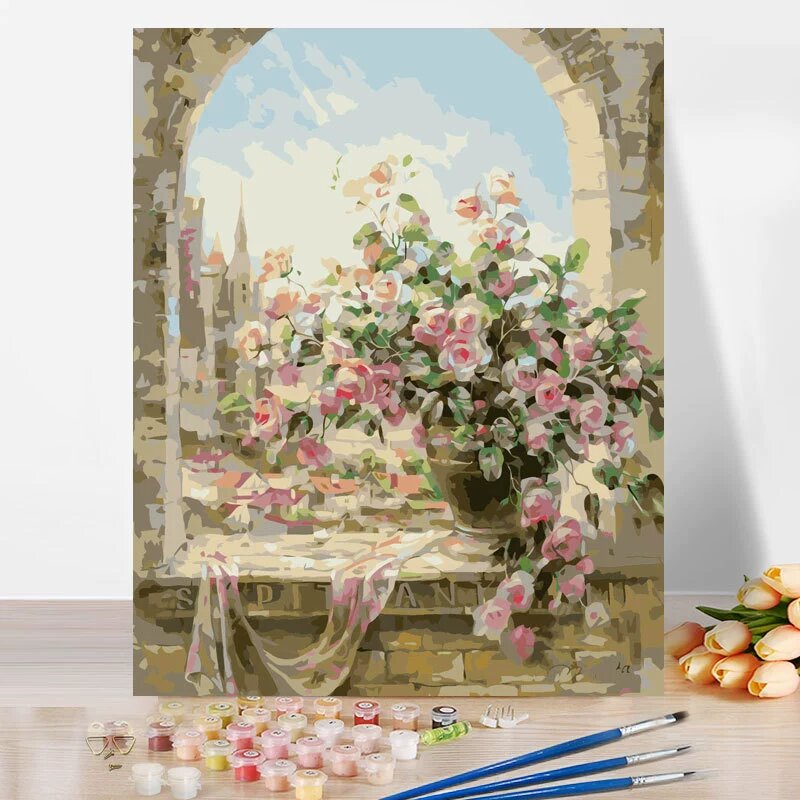 Раскраска "Элегантная русская классика", акварельные краски, меловые мелки в комплекте