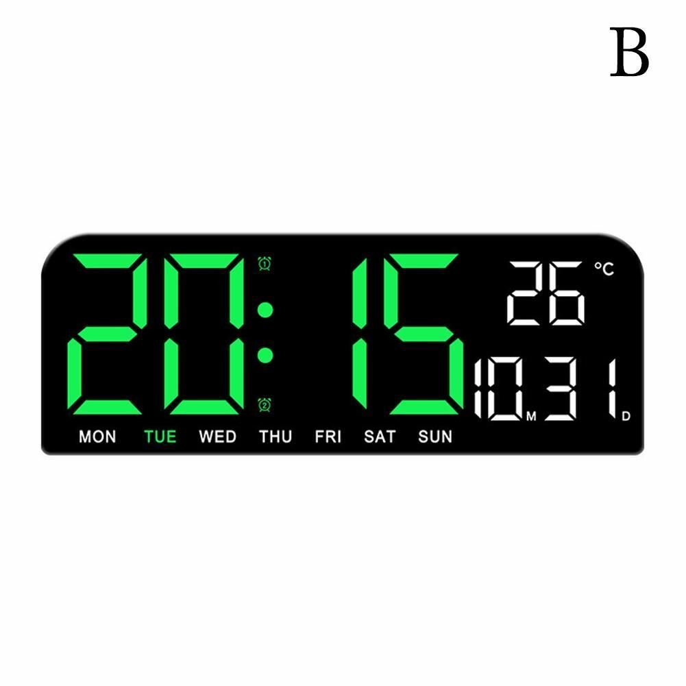 Часы настенные электронные с большим дисплей и крупными цифрами, 24*9*3cm