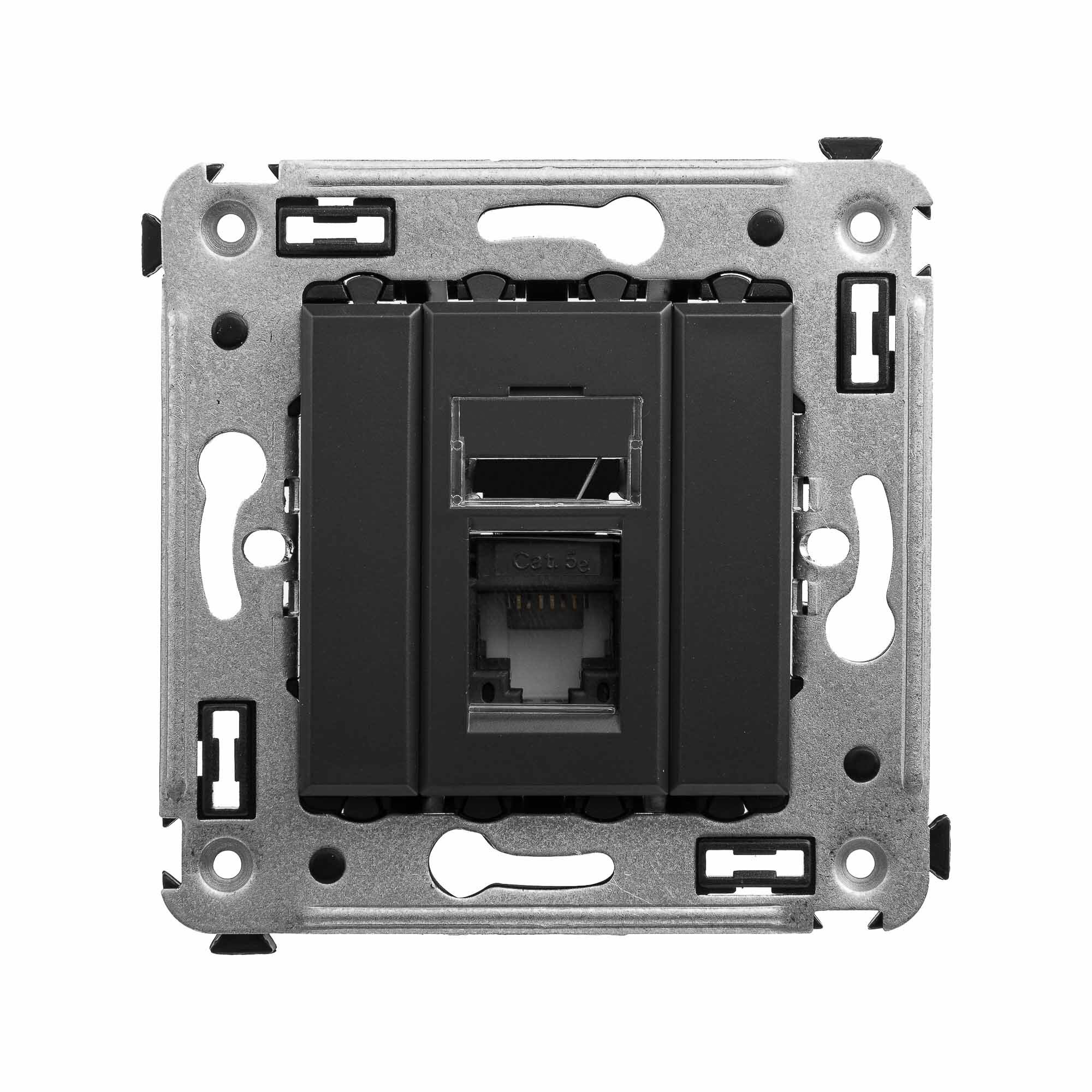 DKC Avanti Черный матовый Компьютерная розетка RJ-45 один категория 5e, 4412463