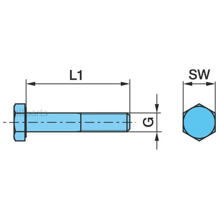 BPW 0250230982 болт амортизатора ! M20x160 8.8 DIN931 \BPW