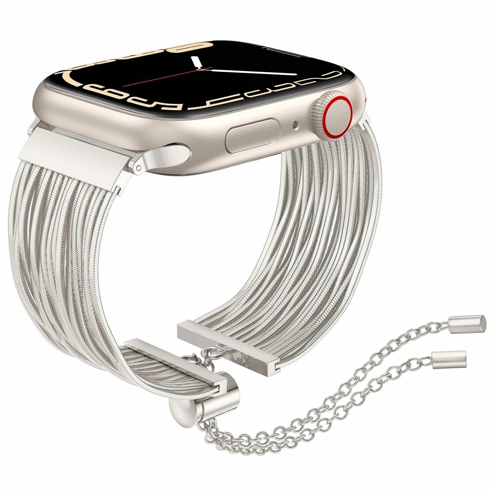 Женский ремешок для часов Apple Watch Band Ultra 49 мм 45 мм 41 мм 44 мм 40 мм 42 мм стальной браслет-цепочка для Apple Watch Series 8 7-YG-LD-0507