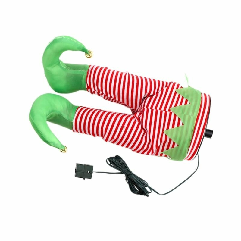 Креативное рождественское украшение -качели с трясущимися штанами эльфа-красный и белый