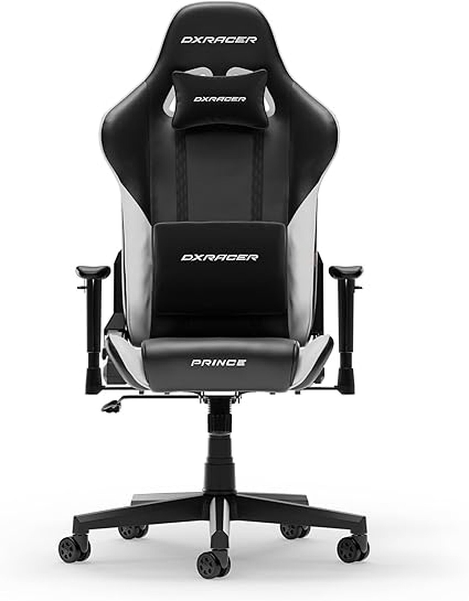 Компьютерное кресло - DxRacer PRINCE L - Натуральная кожа, бело/черное, PRINCE-L-F24-LTC-NW-X1