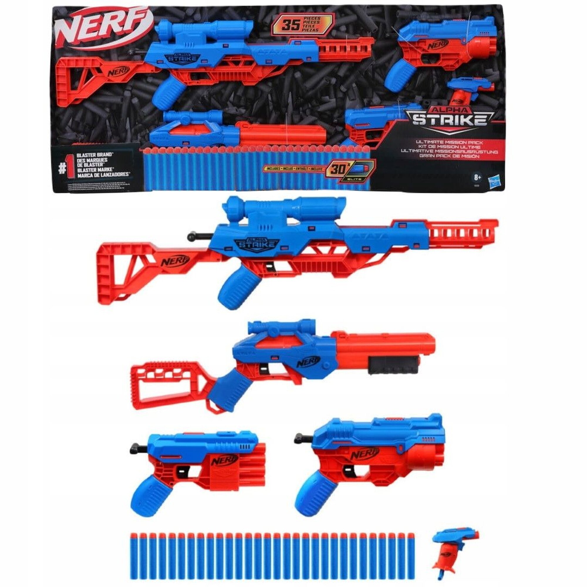 Игрушечное оружие HASBRO Nerf Alpha Strike Ultimate Mission Pack - Набор 5 в 1 Нерф альфа страйк - Нерф Е8339