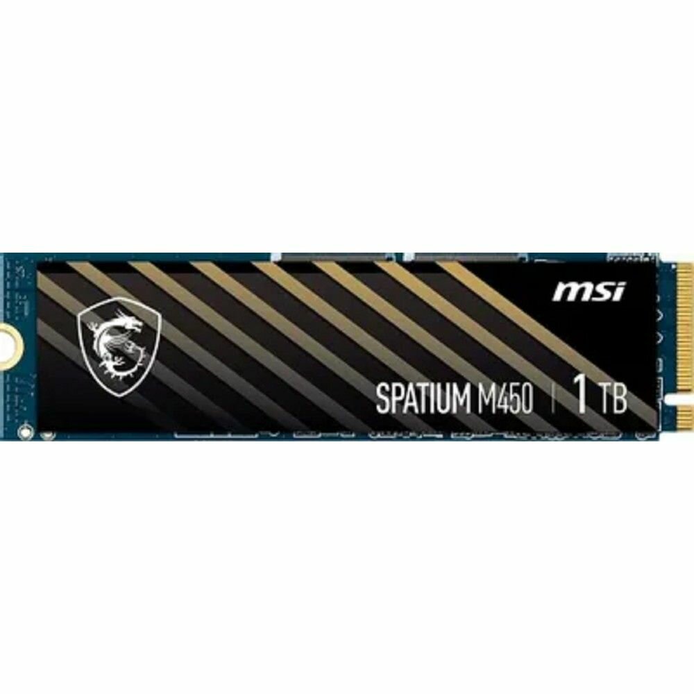 MicroStar Твердотельный накопитель SSD MSI M.2 2280 1TB SPATIUM M450 Client S78 - 440L0M0 - P83, PCIe Gen4x4 with NVMe, 3D TLC, R W 3400 2500