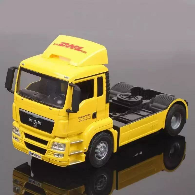 1:32Литой металлический грузовик модель игрушечный Man TGX 18.480 полуприцеп серии Жёлтый
