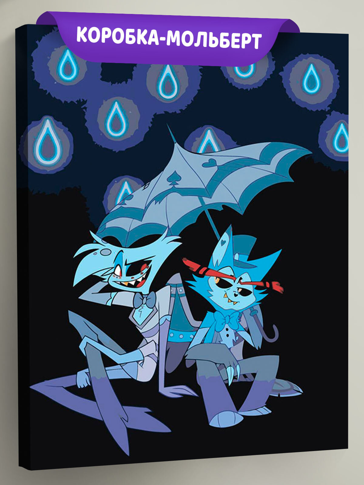 Картина по номерам на холсте с подрамником "Отель Хазбин (Харбин): Энджел и Хаск" Раскраска 40x50 см, Сериал Фэнтези