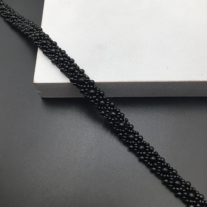 Бисерное кружево 2 ярда Черный, black