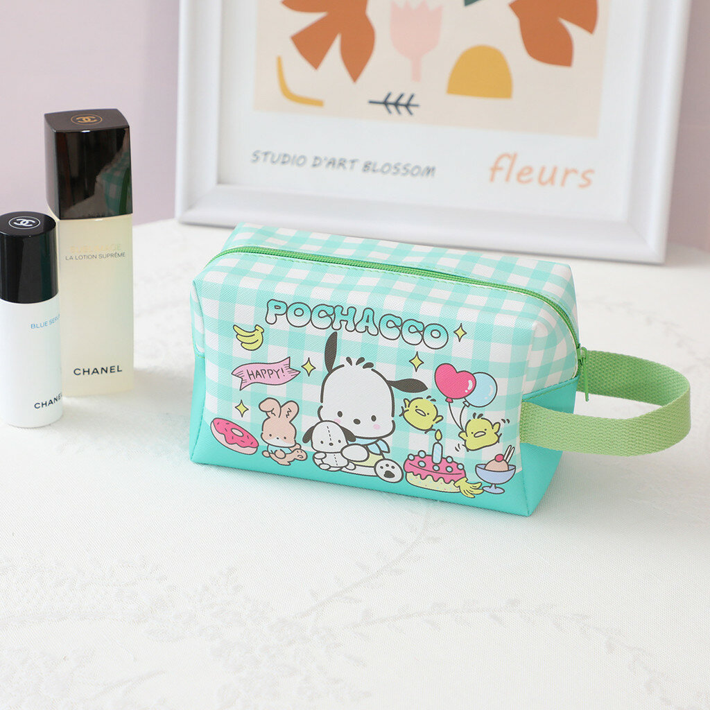 Kuromi кошелек для косметики из кожи с милым мультяшным дизайном для путешествий и vanity в подарок для подростков