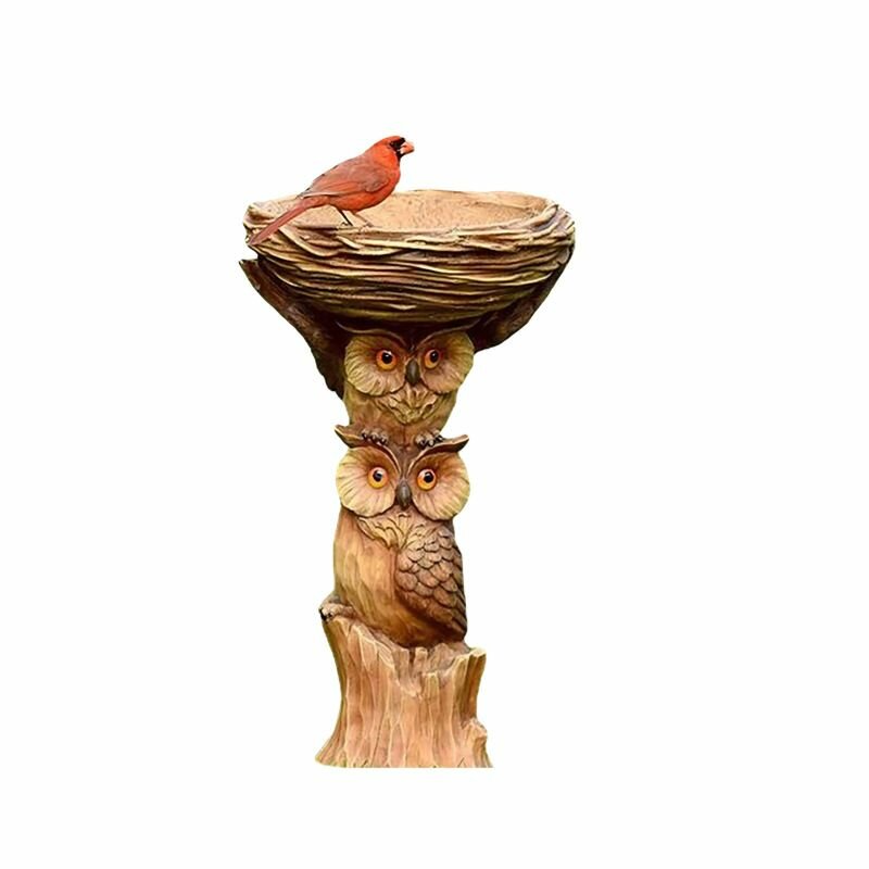 Кормилка для птиц "С маленьким животным", смола, 21 см x 21см x 12 см, вес 400 г