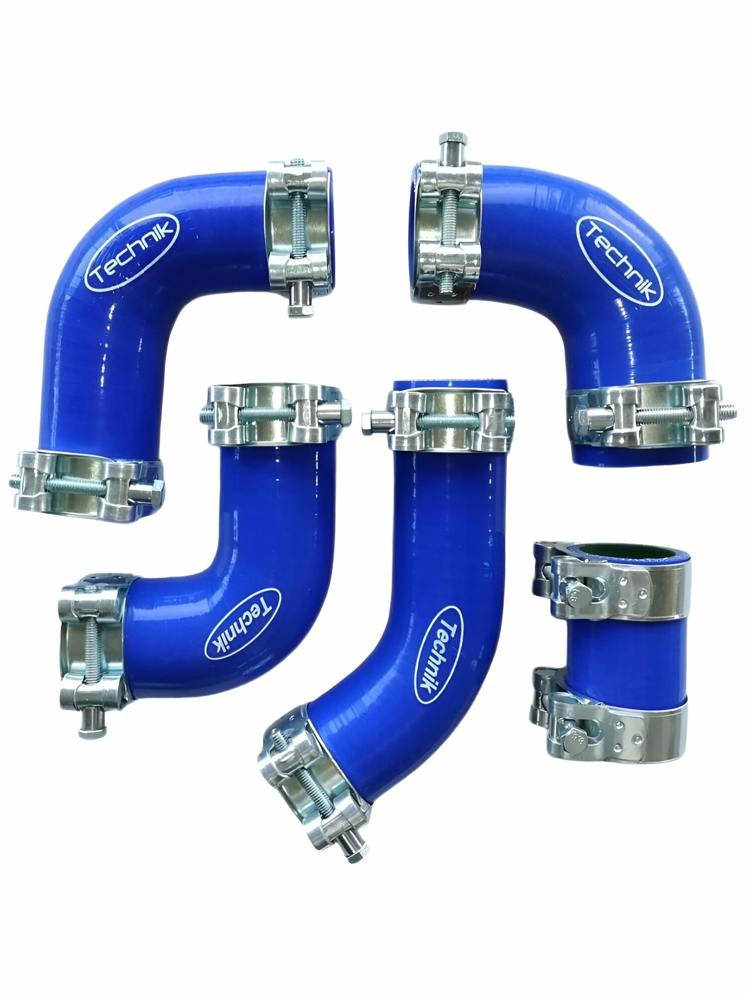 Комплект патрубков радиатора ЗМЗ-405 силикон с хомутами Евро-3 для ГАЗель 3302 (5шт)